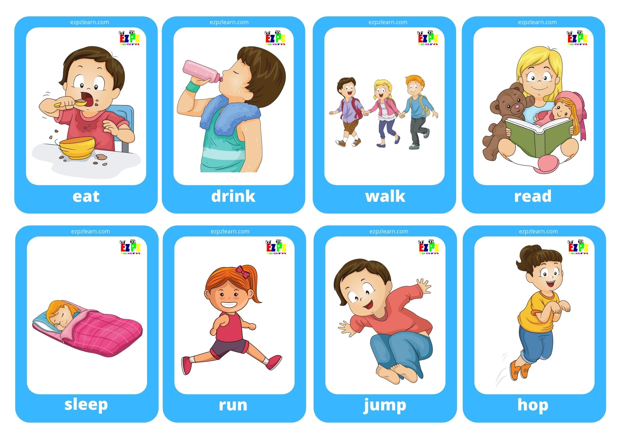 Action Verbs Game Cards Mini Flashcards Ezpzlearn action-verbs-game-cards-mini-flashcards-ezpzlearn